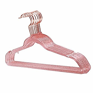 mumisuto Hangers,10Pcs Clothes Hangers 40cm Crystal Cut Hangers for Clothes,Heavy Duty Plastic Hanger Set Closet Wardrobe Hangers for Coat Jackets Pants Shirts T-Shirts Dresses (Pink)