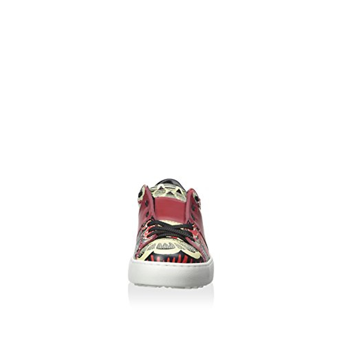 Valentino Women's Printed Low Cut Sneaker, Red/Ivory/Black, 38 M EU/8 M US