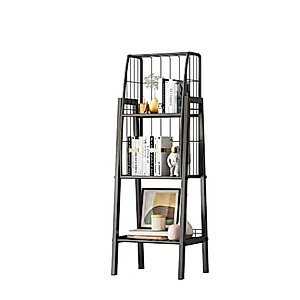 DOORXIFO Modern Industrial Bookcase Freestanding,Heavy Duty Metal Black Bookshelves Organizer for Bedroom Home Office,Black Storage Rack Book Rack.