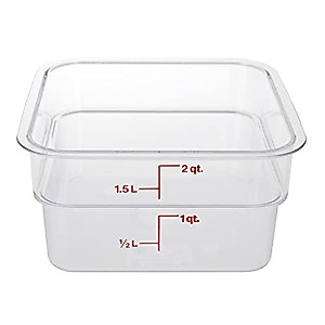 Cambro 2SFSCW135 CamSquare Food Container 2 qt. 7-1/4" x 7-1/4" x 3-7/8" clear