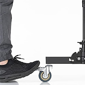 AMBITFUL 61-81cm/21-31.9" Profession Removable Very Sturdy Folding Floor Light Stand and Wheels for Studio Flash LED Light