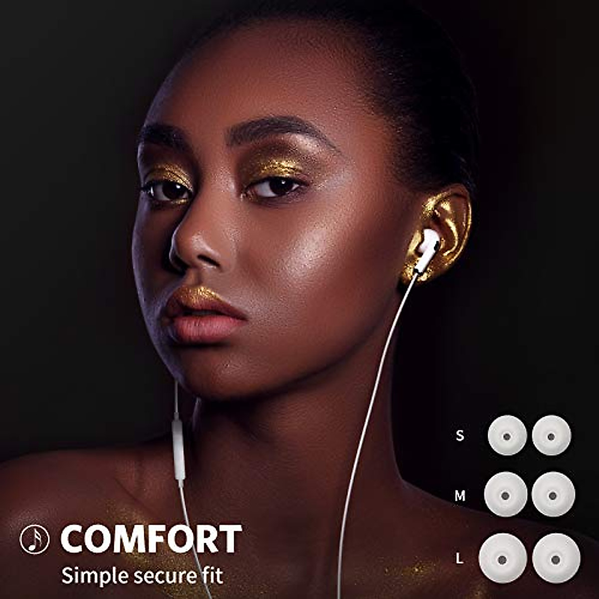 2 Pack Earbuds, Wired Earbuds, High Definition Earphones, Noise Isolating in Ear Headphones, Deep Bass, Crystal Clear Sound, Compatible with iPhone, iPad, Samsung Smartphones and Tablets (White)