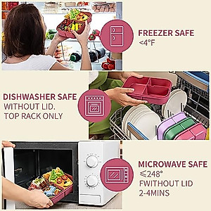 Itopor® Lunch Box,Natural Wheat Fiber Materials,Ideal Bento Box for Kids and Adults,Leak Proof Kids Lunch Box,BPA-Free,Mom's Choice,Healthy Food-Safe Bento Lunch Boxes for Family(Pink)