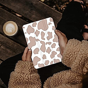 Deokke Compatible with iPad Mini 6 Case 8.3 Inch 2021,iPad Mini 6th Generation Case with Pencil Holder,Soft TPU Back Case,Auto Sleep/Wake Cover with 2nd Pencil Charging-Brown Cow Pattern Western