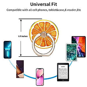 TACOMEGE Phone Holder Ring Grips Fruit Orange , Finger Ring Stand for Cell Phone Tablet
