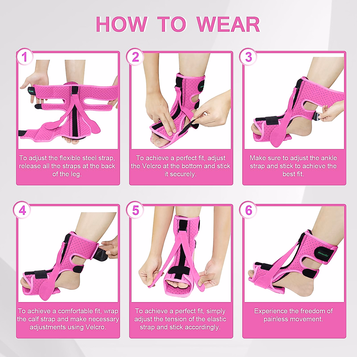 Plantarelief Plantar Fasciitis Night Splint: Plantar Fasciitis Relief Heel Pain for Women Men - Plantar Fasciitis Brace Arch Support - Dorsal Night Splints Relief Achilles Tendonitis Foot Drop