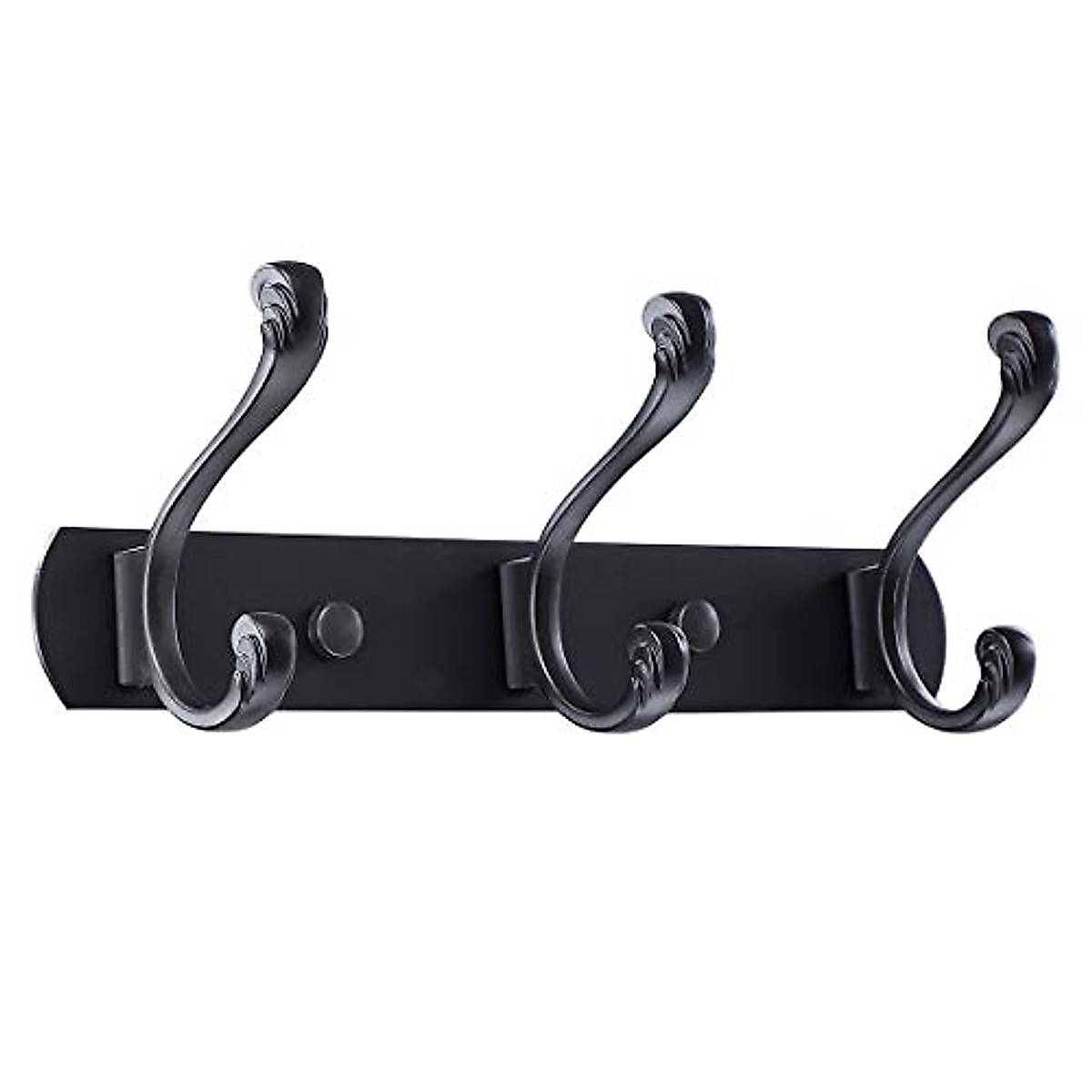 uxcell Wall Mount Coat Hook Rack Hanger with 3 Retro Hooks,Stainless Steel Towel Hanger with Screws for Jackets/Coats/Hats/Scarves,Black A,10" x 2.8" x 3.7"(L*W*H)