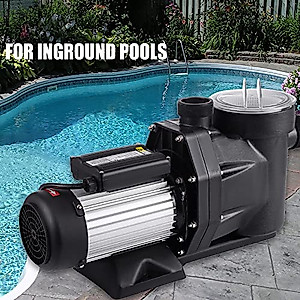TOPDEEP Pool Pump 2.5 HP Inground, 8800 GPH Self Primming pool pump above ground, 1850W Single Speed Swimming pool pumps with Strainer Basket & 2Pcs Connectors