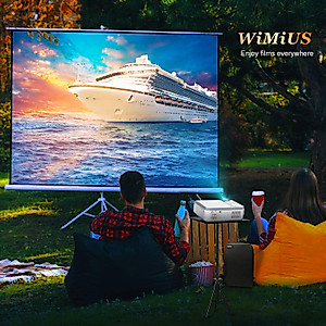 WiMiUS 2024 W1 5G WiFi Bluetooth Projector, 400 ANSI Lumen Support 4K, Native 1080P & Portable Outdoor Wireless iPhone Projector, Support Zoom 50% 4D ±50° Keystone for iOS Android TV Stick PC