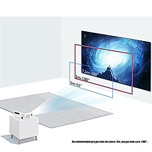 Native 1080p Projector, 5G WiFi Full HD 1920x1080p Video Beam, iOS/Android Mac Sync Screen, 300" for Movie Games, Compatible w/HDMI, VGA, USB, PC, DVD - White