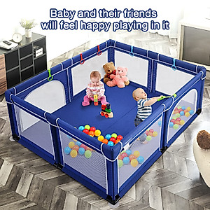 Baby Playpen , RONBEI 71x59in Extra Large Playpen for Babies and Toddlers, Baby Playard Playpen Breathable Mesh for Toddler/Infant Children