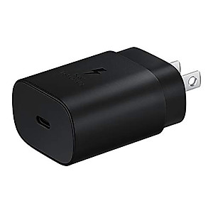 SAMSUNG 25W Wall Charger USB C Adapter, Super Fast Charging Block for Galaxy Phones and Devices, Cable Not Included, 2021, US Version, Black