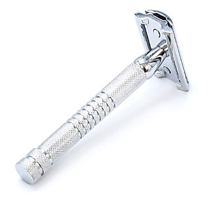 OdontoMed2011® Safety Razor Double Edge Stainless Steel Blades Manual Shaving Razor with 5 Pcs Double Edge Razor Blades BTS-326