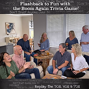 Boom Again Board Game | '50s, '60s and '70s Pop Culture & Music Trivia Game | Best Party Game for Baby Boomers & Seniors for Friends, Parents & Grandparents