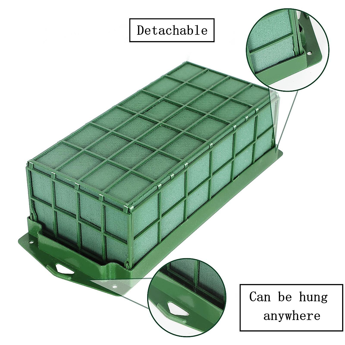 Floral Foam Cage for Fresh and Artificial Flowers, 2 pcs Wet and Dry Floral Foam Blocks for Wedding, Birthdays and Garden Decorations