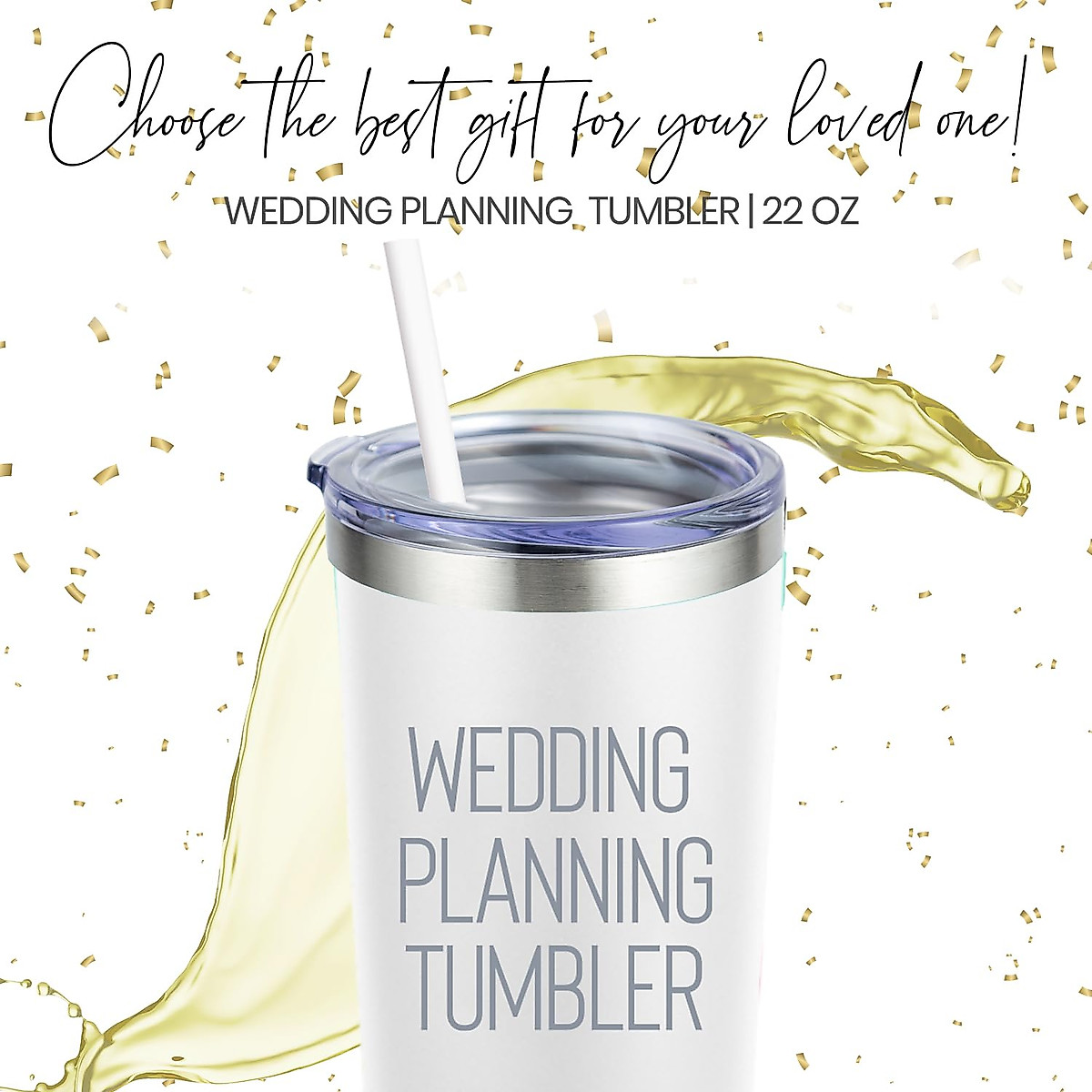 Your Dream Party Shop Wedding Planning Tumbler, 22oz - Future Mrs. Wine Cup with Lid and Straw, Perfect Engagement Gift for Bride-to-Be - Wedding Planning Gifts for Bride