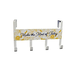 Dependable Industries inc. Essentials Over Door Hanger Hook, Hanging Clothes Coat Bag Robe Keys Towel Bathroom Closet Back of Door Hanger 4 Hooks