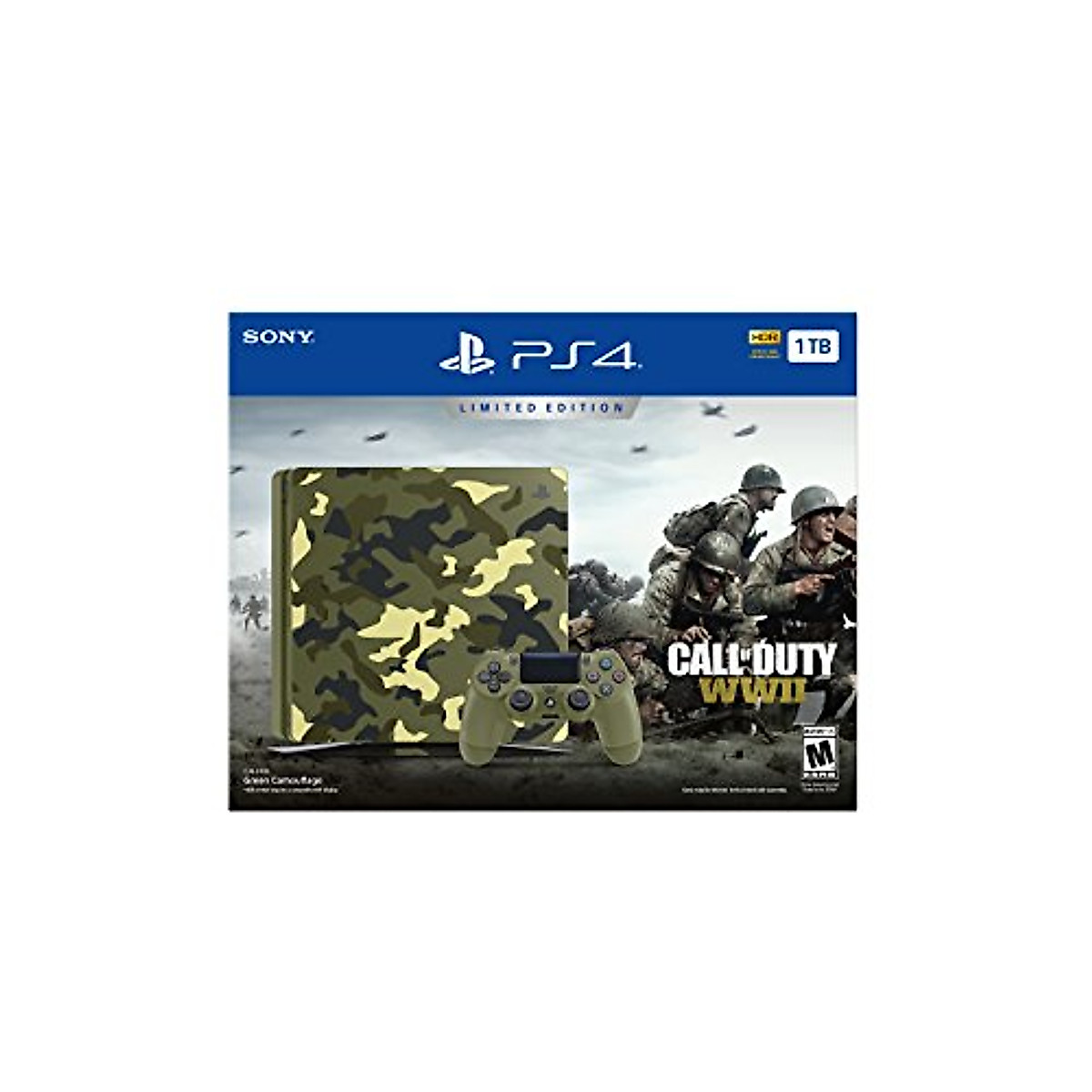 PlayStation 4 Slim 1TB Limited Edition Console - Call of Duty WWII Bundle [Discontinued]
