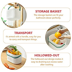 GARVALON 1pc Storage Basket Organizer Baskets for Shelves Towel Storage Basket Storage Baskets for Shelves Plastic Storage Basket Shampoo Conditioner Caddy Shower Caddy Portable Hollow Out