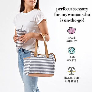 Fit+Fresh Westerly Adult Insulated Lunch Bag women love as Lunchbox, Lunch Tote - Cute Small Lunch Box For Women,men, lunch, Stripe