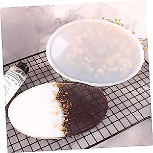 VILLFUL 3 Pcs Table Mold Resin Tray Desk Trays Silicone Crayon Molds Jewlery Tray Serving Tray Round Epoxy Resin Coaster Handcraft Decoration Mold Exquisite Silicone Molds DIY Accessory