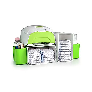 Prince Lionheart Made in USA 2-in-1 Dresser Top Diaper Depot | Diaper Change Organizer | 2-in-1 Diaper Station | Nursery Essentials |Green