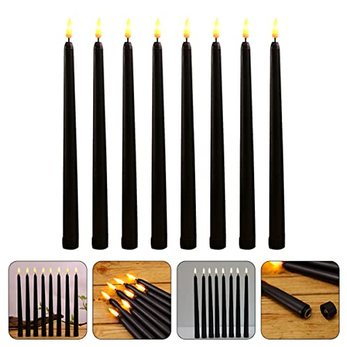 ABOOFAN 8pcs Candles, Adornments Holder Candle Home Lights Thanksgiving Decor House Decors Wedding Fake Tea Decorative Candles Tealight Tabletop Powered Props Lamps Desktop Realistic