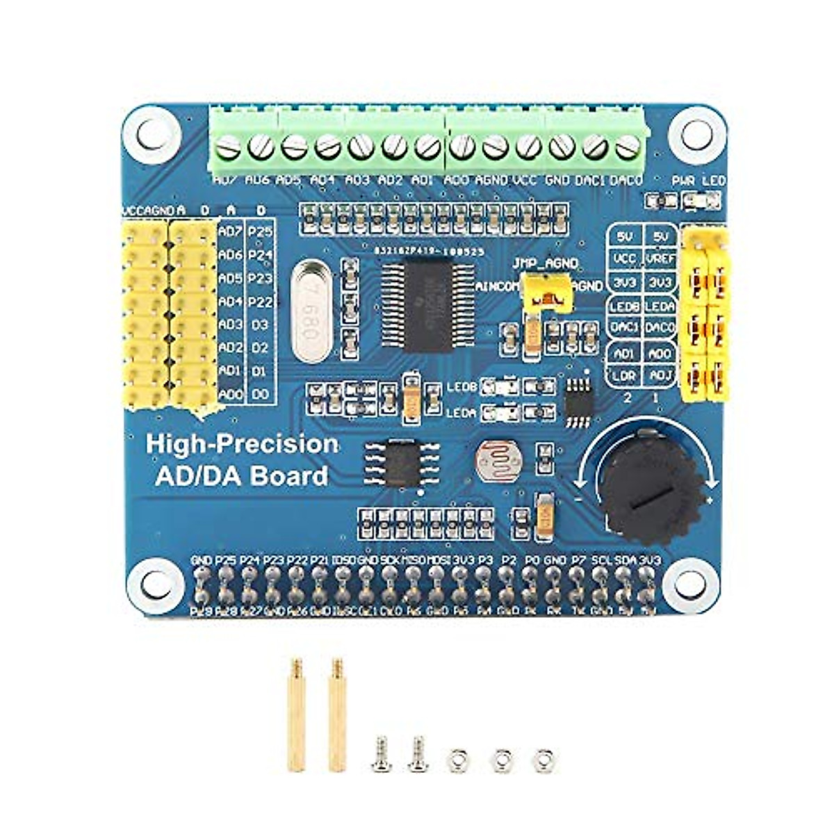 Davitu Motor Driver - High Accuracy AD/DA Expansion Board for Raspberry Pi A+/B+/2B/3B/3B+ Board