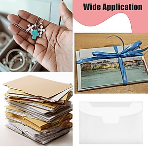 INFUNLY 30PCS Clear Stamp and Die Storage Pockets Plastic Envelopes 5x7inch Dies Storage Bag with 60 Label Sticker Resealable Plastic Storage Pocket Dies and Stamps Stencil Organizer for Card Making