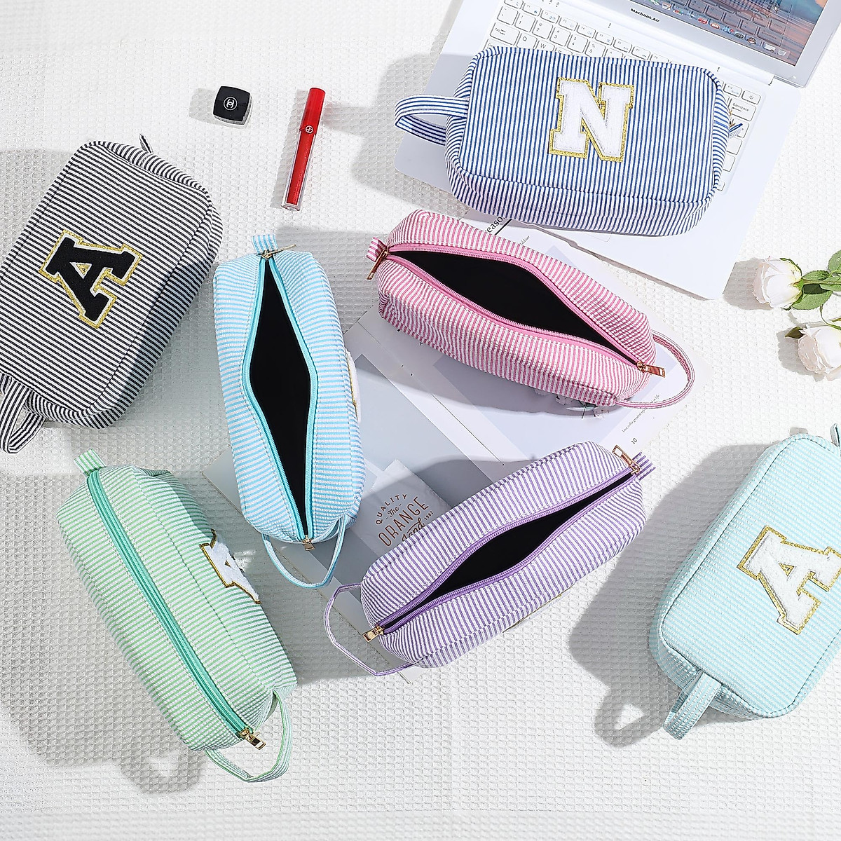 YOOLIFE Graduation Gifts for Girls Teen Girls - Class Of 2024, Personalized Graduation Gifts for Her, Graduation Party Favor, Monogram Initial Pink Makeup Bag for Teen Girl Gifts Trendy Stuff G