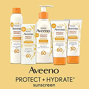 Aveeno Protect + Hydrate Moisturizing Face Sunscreen Lotion With Broad Spectrum Spf 60 & Prebiotic Oat, Weightless & Refreshing Feel, Paraben-free, Oil-free, Oxybenzone-free, 2.0 ounces