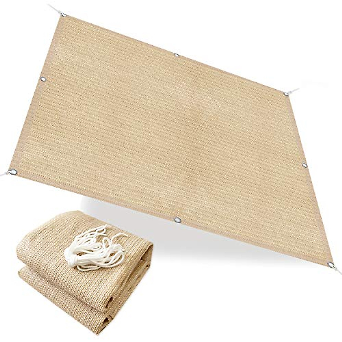 Alion Home HDPE 60% Sun Block Garden Netting Mesh for Plants Protecting - Beige (2, 10' x 6')