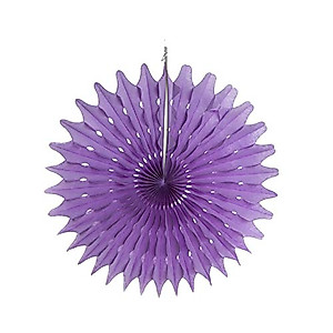 7Pcs Teal Purple Lavender Hanging Paper Fans Mermaid Birthday Under The Sea Party Little Girl Baby Shower Decorations (Purple Teal)