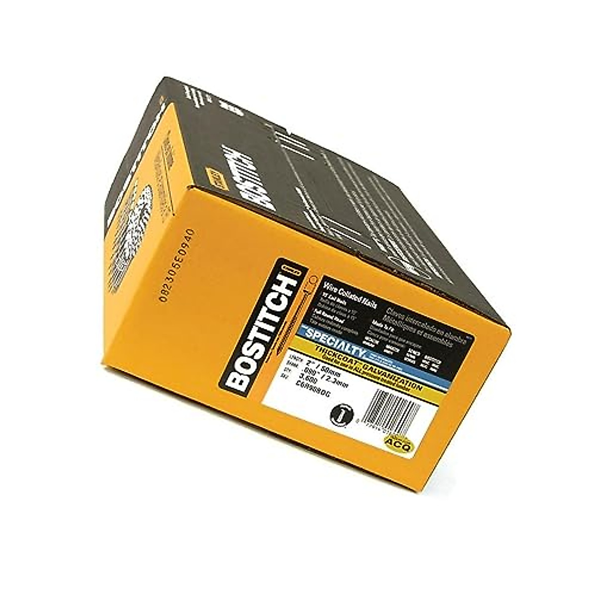 BOSTITCH Siding Nails, Wire Collated Coil, Thickcoat Galvanized, Ring Shank, 15-Degree, 2-Inch x 0.090-Inch, 3600-Pack (C6R90BDG)