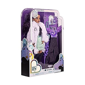 Disney ily 4EVER Dolls Disney 100 - Ursula 11.5" Tall with 13 Points of Articulation, Two Complete Mix-and-Match Outfits and Glittery Mickey Ring for You!