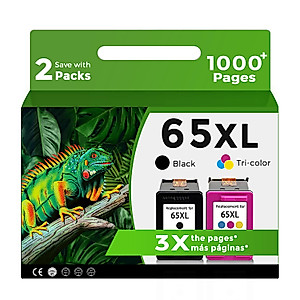 Relcolor HP65 XL Higher Yield Ink Cartridge for HP 65 65XL Black Color Combo for Envy 5000 5055 5052 5014 DeskJet 3755 3700 3772 3752 2622 2652 2600 Printer,HP65XL