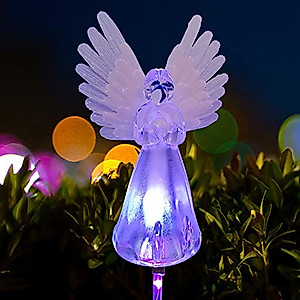 2Pcs Angel lamp Solar Lawn Light Angel Solar Lawn Light, Garden Angel Gifts Garden Decor Garden Gifts for mom Memorial Stones for Loved Ones
