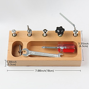 MEROCO Montessori Screwdriver Board Set for Kids, Montessori Toys for 2 3 4 5 Year Old, Wooden Educational Learning Sensory Nuts and Bolts Toys for Toddlers Preschool Stem Waldorf Toys Gift