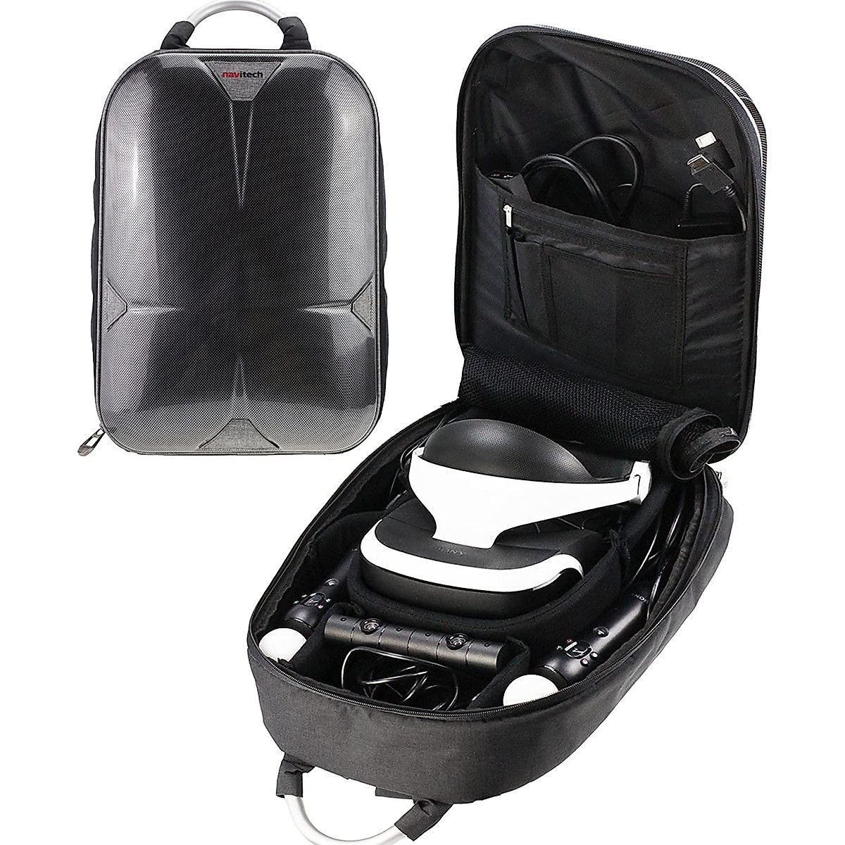Navitech Rugged Grey VR Backpack Compatible with The Playstation VR2 Headset