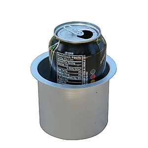 FR Universal Replacement Metal Cup Holder, Silver, 3 3/8" Diameter