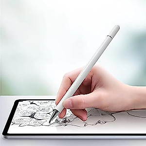 Stylus Pens for Touch Screens (2 Pcs), 2 in 1 Magnetic Disc & Fiber Tip Stylus Pen for iPad with Magnetic Cap, Compatible with All Touch Screens - Free Replacement Disc Tips, Black and White