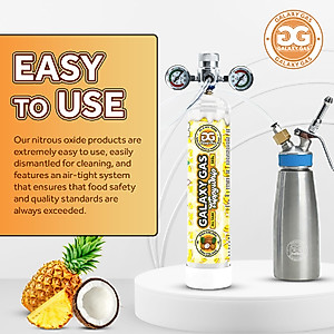 Galaxy Gas Pina Colada Flavor Whipped Cream Dispenser Cartridge Tank, Nitrous Oxide XL .95L 580 Gram, Whipped Cream Cartridge, N2O Charger Tank, 1 Cylinder