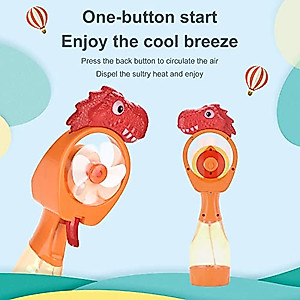 VEAREAR Dinosaur Handheld Fan Misting, Hand Held Portable Fan with Battery Operated, Spray Mister Personal Fan with Water Tank for Stylish Kids Girls Women Men Indoor Outdoor Travelling (Blue)