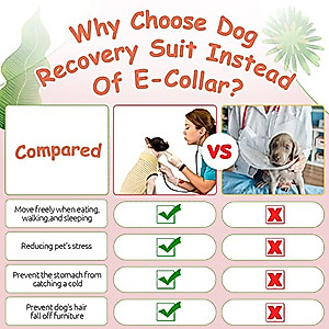 Dog Recovery Suit After Surgery, Pet Surgery Recovery Suit Surgical Snugly Onesie for Small Medium Dogs, Prevent Licking Dog Bodysuit Substitute E-Collar & Cone,Yellow S