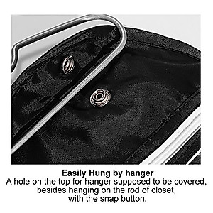 56 Pockets Large Zippered Dual Sided Jewelry Hanging Organizer Necklace Earrings Bracelets Rings Accessories Storage Bag Wall Mounted Door Cabinet Hanger Holder Clear Pouch Display Foldable for Travel
