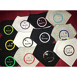 Maiwa Black White Cotton Bandana Snap Drool Bibs for Baby Girls Boys for Drooling eating Teething for 12 Pack