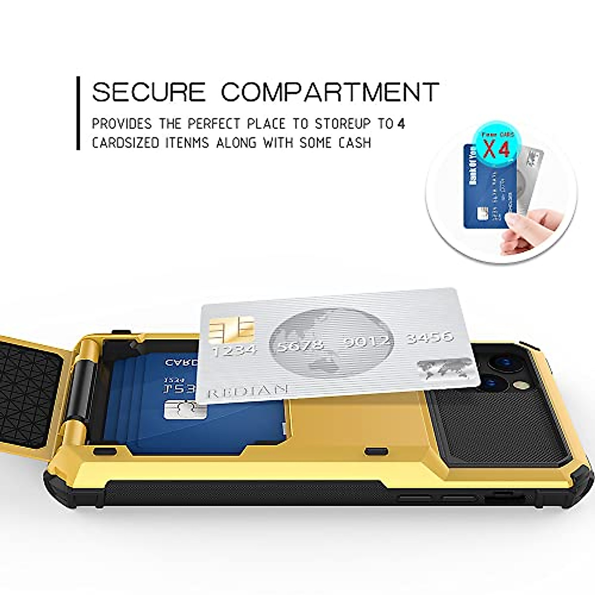 MuZiFei Galaxy S9 Plus Wallet Case Card Holder ID Slot Scratch Resistant Dual Layer Protective Bumper Rugged TPU Rubber Armor Hard Shell Cover Phone Cases for Samsung Galaxy S9+ Plus,Yellow