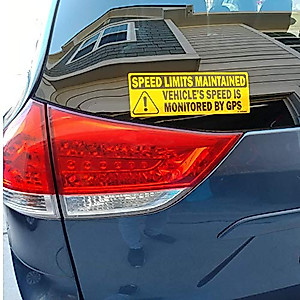 TOTOMO 2pk Vehicle Speed is Monitored by GPS Speed Limits are maintained Sticker 10"x3.5" Highly Reflective Premium Quality Car Safety Caution Sign #SDM-14