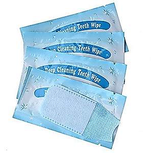 Impressive Smile 100 PCS Deep Cleaning Finger Toothbrush Teeth Cleaning Whitening Wipes for Oral Brush Ups Mint Flavor