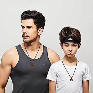 SKQIR Football Number Necklace for Boys Athletes Jersey Black Number Chain for Men Stainless Steel Charm Number Pendant Sport Jewelry Gift for Men Number：22